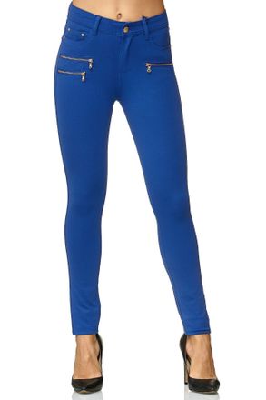Elara Damen Stretch Hose Skinny Fit Jegging Chunkyrayan H86-16 Royal Blue 50 (5XL)