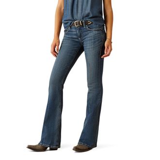 Ariat Womens Perfect Rise Christine Flare Jeans in Siren, Size 26, by Ariat