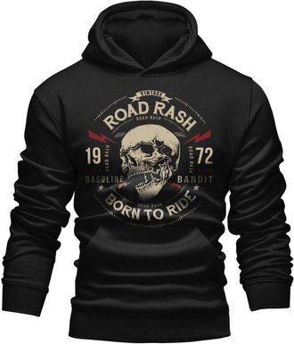 Gasoline Bandit Kapuzensweatshirt für Biker, Racer, Motorradfahrer: Road Rash - Born to Ride Print