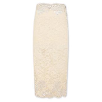 Paco Rabanne Spitzen-Midi-Rock mit Silbernieten - - Skirts - Damen - Beige - L