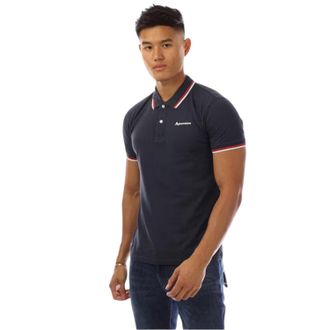Aquascutum Poloshirt f&uuml;r Herren, Schmal, kurz&auml;rmlig (Marine/Wei&szlig;)