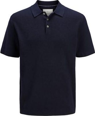 Jack & Jones Knit Jprcccooper Polo en Tricot SS Pls, Bleu Nuit, 5XL Hommes