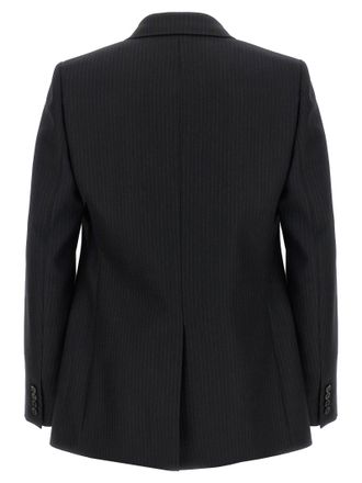 Saint Laurent Pinstripe Wool Blazer - Charcoal