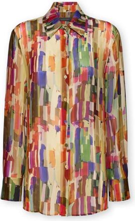 Elena Miro Femme, Blouses et Chemises, Multicolore, Taille: 46 FR Chemise Imprim&eacute;e en Viscose