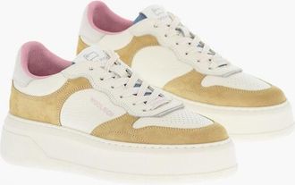 Woolrich Hammered Leather Low-Top Sneakers With Suede Details size 36,5