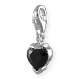 Melina 925 Charms Pendentif coeur noire Argent 925