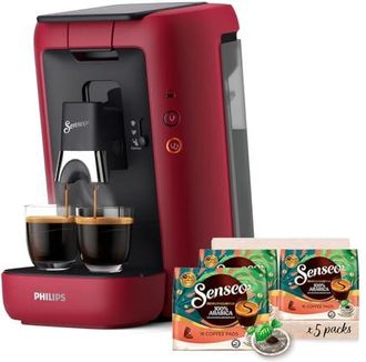 Philips Senseo Maestro Kaffeepadmaschine Bundle mit 80 Kaffeepads, 3 Kaffeespezialitäten, Memo-Funktion, Crema Plus, Intensität Plus, aus recyceltem Plastik, 