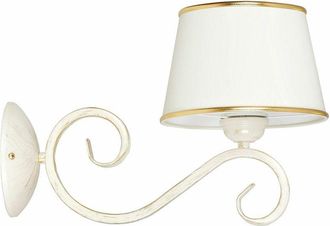 Licht-Erlebnisse Applique murale Blanc Tissu Métal E27 Shabby Chic
