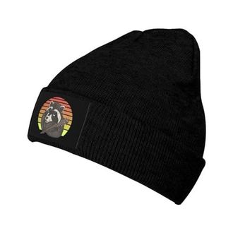 Generic Classique Bonnet Tricot&eacute;, Raton Laveur avec Une dent de Loup, Chaud Chapeau dhiver Tricot&eacute;, Tricoter Chapeau pour Femme, Ski, Cyclisme
