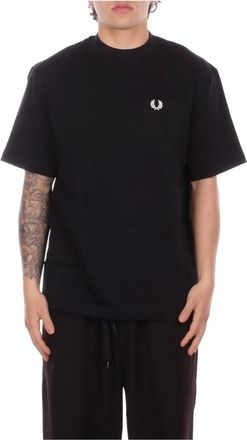 Fred Perry Homme, Tops, Noir, Taille: M Front Logo T-Shirt