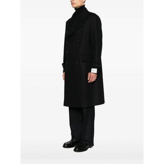 Caruso Double-Breasted Wool-Cashmere Coat - Black