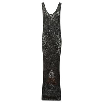 New Arrivals Femme, Robes, Noir, Taille: 38 FR Crystal-Embellished Lace Maxi Dress