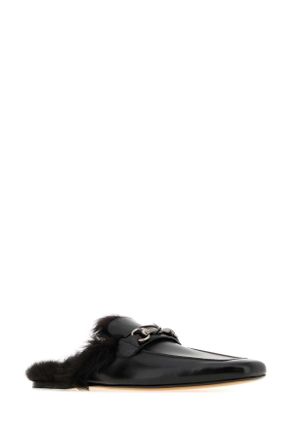 Gucci Shearling-Lined Mule - Black