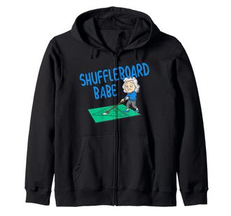 So Cool Designs Shuffleboard Babe Spa&szlig; grauhaariges Seniorenspiel s&uuml;&szlig; Kapuzenjacke