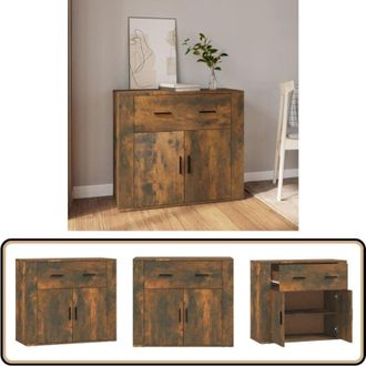 vidaXL Vidaxl - Buffet Chêne fumé 80x33x70 cm Bois dingénierie - Buffet - Commode - Meuble De Rangement - Meuble Salon - Mobilier