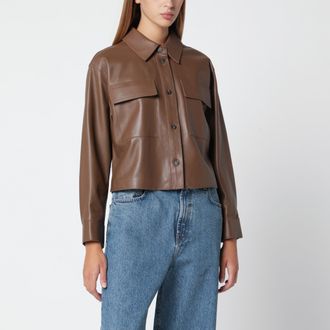 Max Mara Braune Jacke aus Nappaleder