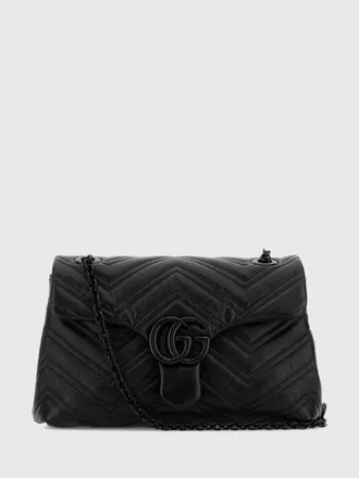 Gucci Mini sac port&eacute; &eacute;paule GG Marmont en nappa matelass&eacute; avec bandouli&egrave;re cha&icirc;ne