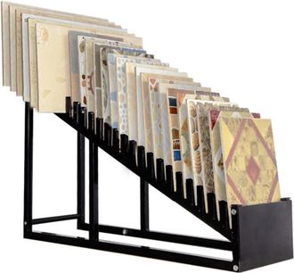 Generic Fliesenst&auml;nder, 24-teiliger Vertikaler Pr&auml;sentationsst&auml;nder, Stahlbodenlagerung, for Ausstellungsr&auml;ume Im Einzelhandel, Tragkraft 600 Kg(42x94x55cm)