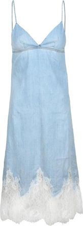 Diesel Femme, Robes, Bleu, Taille: 40 FR Robe Femme en Mélange de Coton