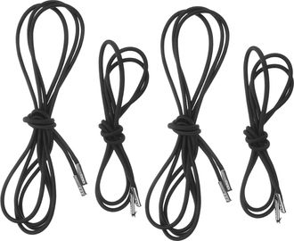 Pretyzoom 4 Stück Teiliges Ersatzset für Liegestuhl-befestigungsbänder Elastische Reparaturkordel für Klappstühle Strapazierfähige Schwarze Ersatzriemen für Gar