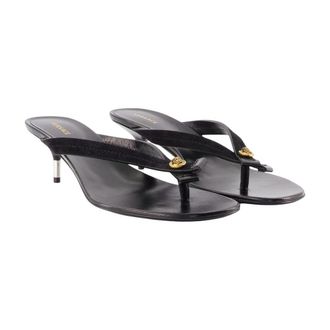 Versace Womens Pumps, Size 50 - Versace Leather Black Goatskin Shoes - Pumps