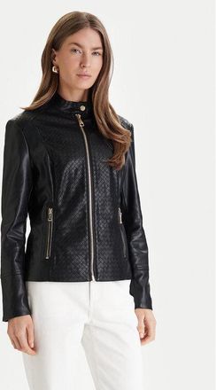Guess Jacke aus Kunstleder W6RL52 WL850 Schwarz Regular Fit