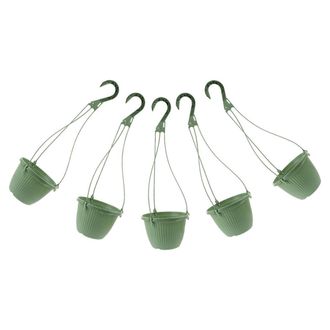 Yarnow 5 Stück Grüne Hängeblumentöpfe aus Robustem PP Wetterfest und Platzsparend für Balkon Garten und Innenräume Einfache Montage Dekorativ und Vielseitig 