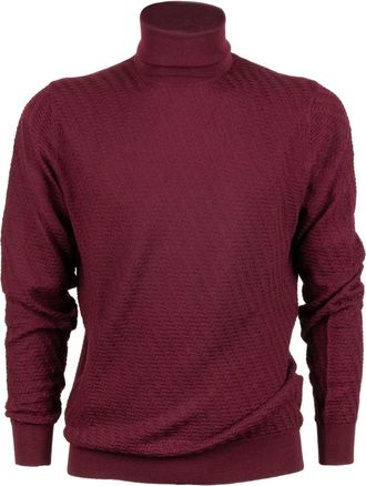 Paolo Pecora pull texturé à col roulé - Rouge