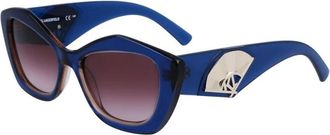 Karl Lagerfeld Femme, Accessoires, Bleu, Taille: ONE Size Acetate Square Frame Lunettes de soleil