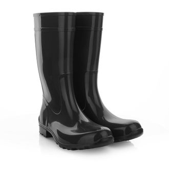 Lemigo Damen Gummistiefel Wasserdicht Hohe Regenstiefel Gartenschuhe 967 Ilse (Schwarz, 36)