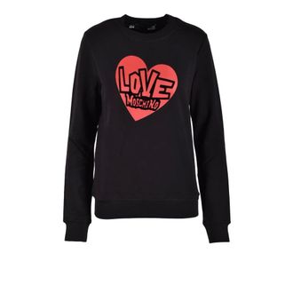 Love Moschino Femme, Sweatshirts et sweats &agrave; capuche, Noir, Taille: 38 FR Pull Modal Coton Spandex