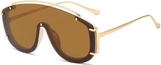 Generic Lunettes de soleil surdimensionnées tendance et modernes pour femmes, monture siamoise, vintage, lunettes de soleil, luxe, 2 2026