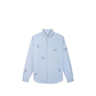 Maison Labiche Chemise droite col classique en coton brod&eacute;
