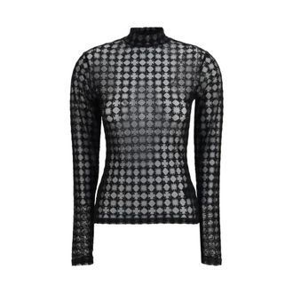 Amiri Femme, Pulls, Noir, Taille: 36 FR Top semi-transparent