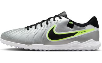 Nike Nike Herren Tiempo Legend 10 Academy TF Turf Fu&szlig;ballschuh, Metallic Silver/Black-Volt, 45 EU