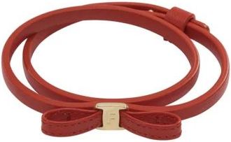 Ferragamo Femme, Accessoires, Rouge, Taille: ONE Size Braided Leather Bracelet