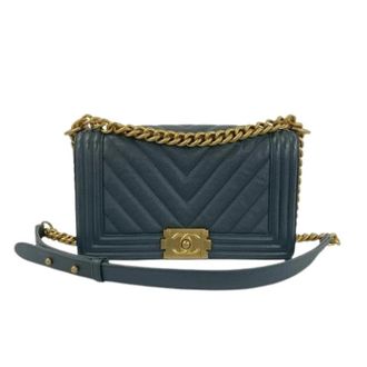 Chanel Pre-owned Boy Caviar Skin Shoulder Bag - - Pre-owned - Damen - Blau - ONE SIZE