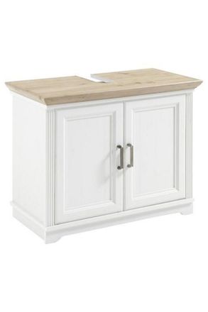 Livetastic Waschbeckenunterschrank, Wei&szlig;, Eiche, Pinien, Kunststoff, 1 F&auml;cher, 83x66x43 cm, Made in EU, stehend, Badezimmer, Badezimmerschr&auml;nke, Waschbeckenunter