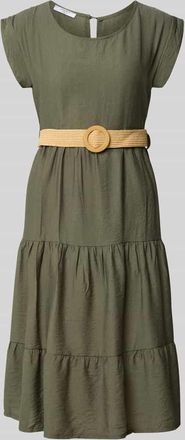 Zabaione Knielanges Kleid aus Viskose-Mix mit Kapp&auml;rmeln Modell Li44neaa