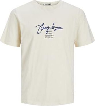 Jack & Jones JORARUBA Branding Tee SS Crew Neck T-Shirt pour Homme, Crème au Beurre., M