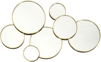 HowHomely | Wandspiegel 57x35cm - Dekospiegel im eleganten Design, Goldener Rahmen, modern Spiegel, Wohnzimmer, Flur, Schlafzimmer, Wanddeko