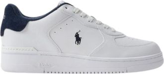 Polo Ralph Lauren Homme, Chaussures, Blanc, Taille: 41 EU Baskets basse en cuir avec détails perforés