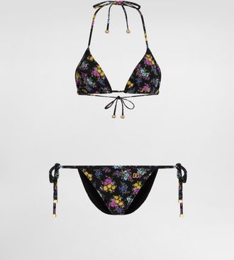 Dolce & Gabbana Triangel-bikini Mit Bl&uuml;mchen-print - Frau Bademode Mehrfarbig 5
