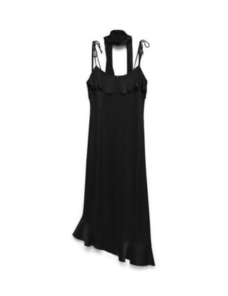 Vero Moda Vero Moda Vmdiana H.Satin Blk Scf FL. Dress Wvnexp Robe, Noir, XS Femmes