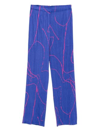 Pleats Please Issey Miyake pantalon Pause &agrave; plis - Bleu