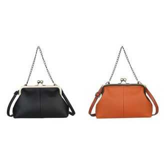 Generic Sac &agrave; bandouli&egrave;re motif litchi en PU pour femmes, avec cha&icirc;ne &agrave; Clip, sac &agrave; main pour usage quotidien et sacs &agrave; main de