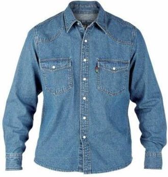 D555 Duke D555 Chemise en jean pour homme avec poches poitrine et col boutonné Bleu délavé Taille 6XL (occidental), Délavé, 6XL plus