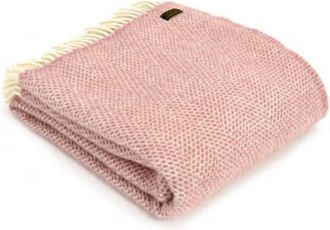 Tweedmill Tweedmill Luxus Überwurf Decke - 100% Schurwolle - Lifestyle Beehive (Dusky Pink)