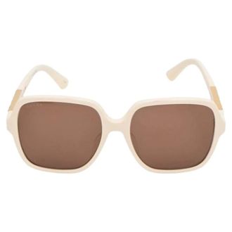 Gucci Lunettes de soleil oversize Pre-owned Gg1189Sa - Femme - Pre-owned - Beige - Taille: ONE Size