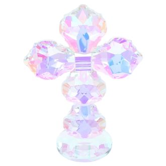 NUOBESTY Kristall Kreuz Deko mit Stabilem Sockel Handliches Gebetskreuz Figurine f&uuml;r Christliche Wohn B&uuml;roumgebung Elegantes Tragbares Kristall kruzifix Gesche